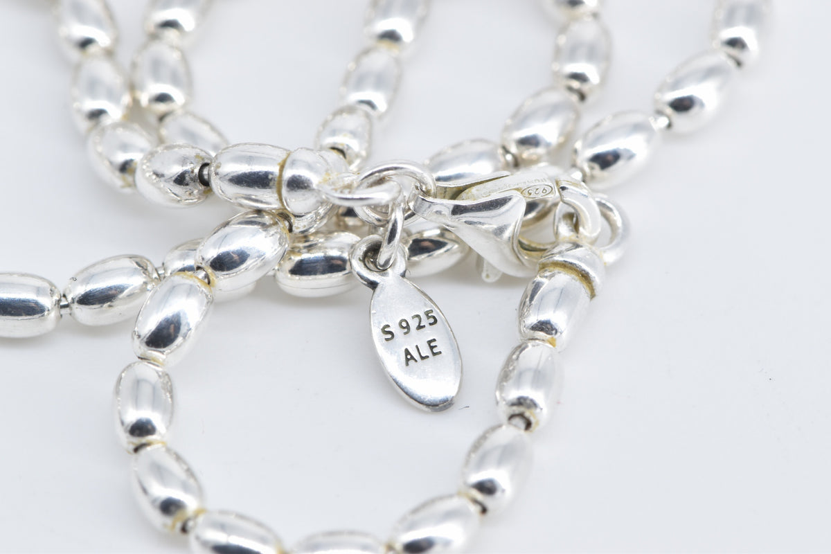 Sterling Silver Pandora Retired Rice Chain Opera Layering Necklace 39 ...