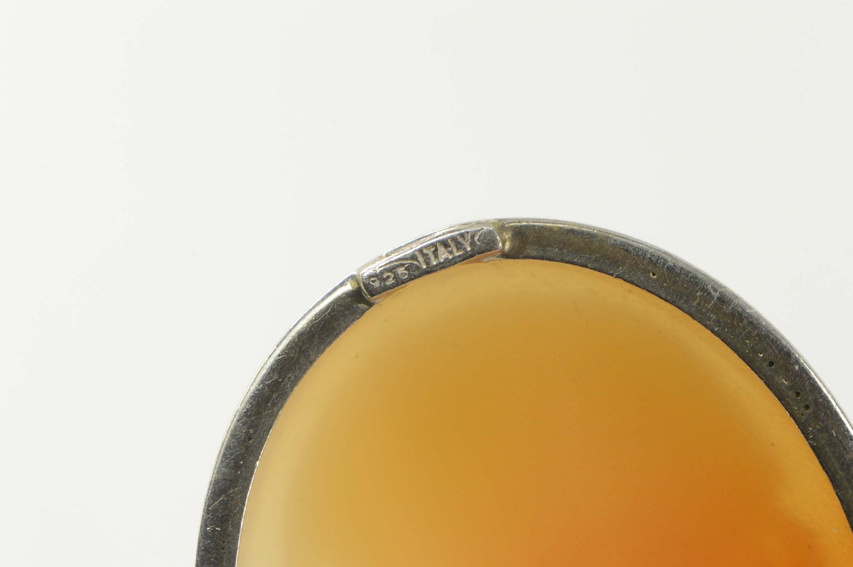 Sterling Silver Ornate Calliope Greek Goddess Harp Cameo Pendant/Pin ...