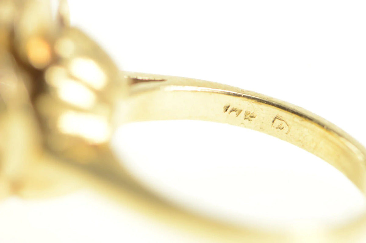 10K Diamond Rose Flower 3D Floral Engagement Ring Yellow Gold – M. Barr ...