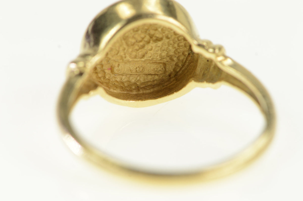 14K Cherub Baby Angel St Raphael Protection Ring Yellow Gold – M. Barr ...